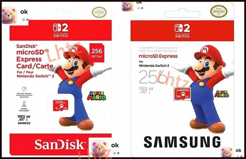 SanDisk or Sumsung microSD Express Card для Nintendo Switch 2 - 256 GB