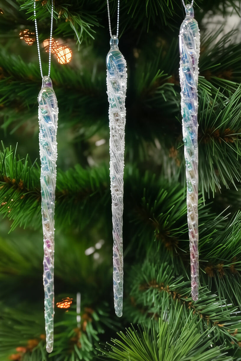 Набор ёлочных украшений сосульки 'дюсез', стекло, 22 см, 3 шт, Winter Deco 4060399