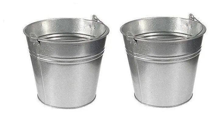 Ведро оцинкованное хозяйственное усиленное 12 Л (0,40 мм) (комплект 2 шт.)