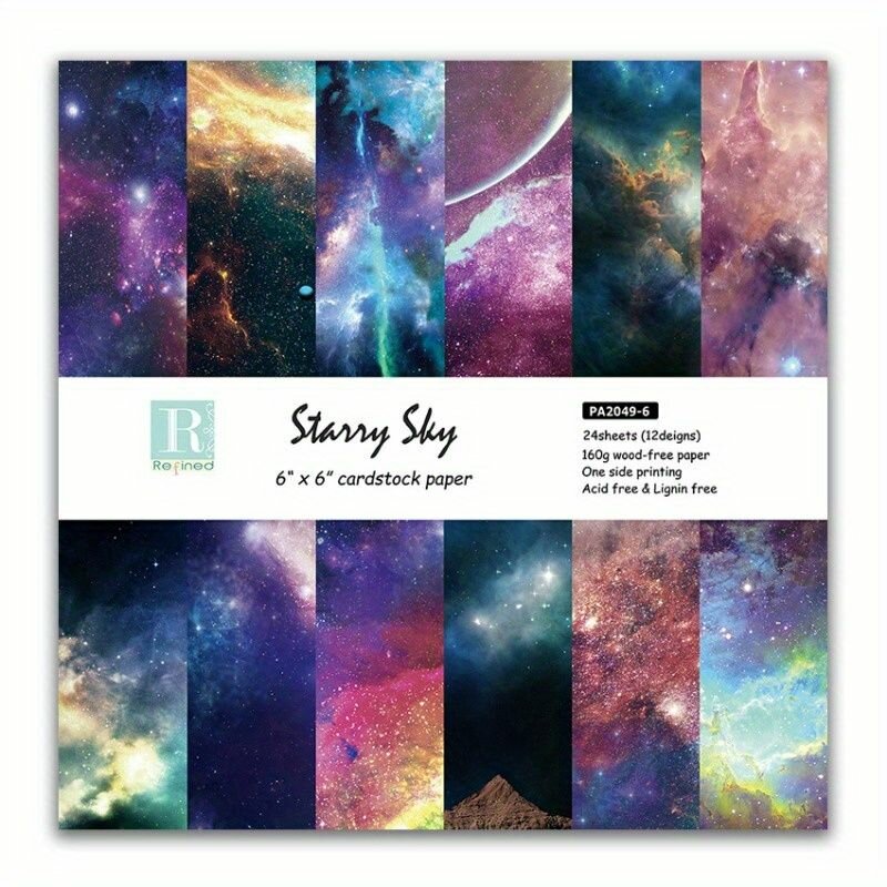 Бумага для рисования фиолетовая 15,2х15,2 см, набор 24 листа для скетчей, творческих альбомов и детского творчества, плотная бумага для маркеров, карандашей и акварели