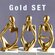 Статуэтка "Мыслитель" золотая, набор 3 шт, DE017-GOLD-B