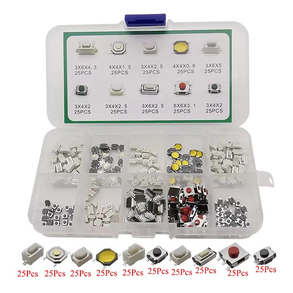Тактильные мини-микропереключатели DIP 2Pin/4Pin