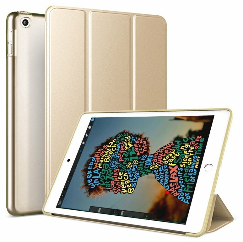 Чехол-обложка MyPads для iPad Pro 2 10.5 A1701, A1709 iPad Air 3 (2019) тонкий умный кожаный с функцией смарт включения-выключения золотой