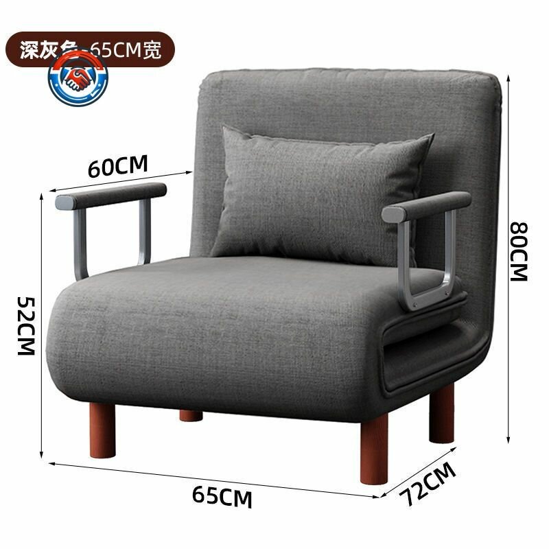 Раскладной диван-кровать трансформер 65x190 см, компактный диван-кровать для маленькой комнаты, металлический каркас, льняная обивка, минималистский стиль, легко раскладывается, съёмный чехол