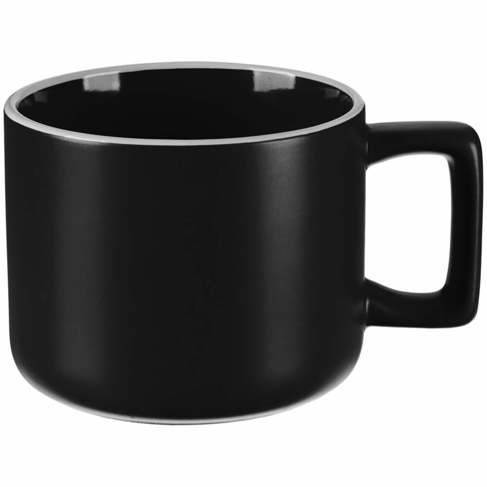 Чашка Fusion, ver.2, черная, каменная керамика, 400 мл