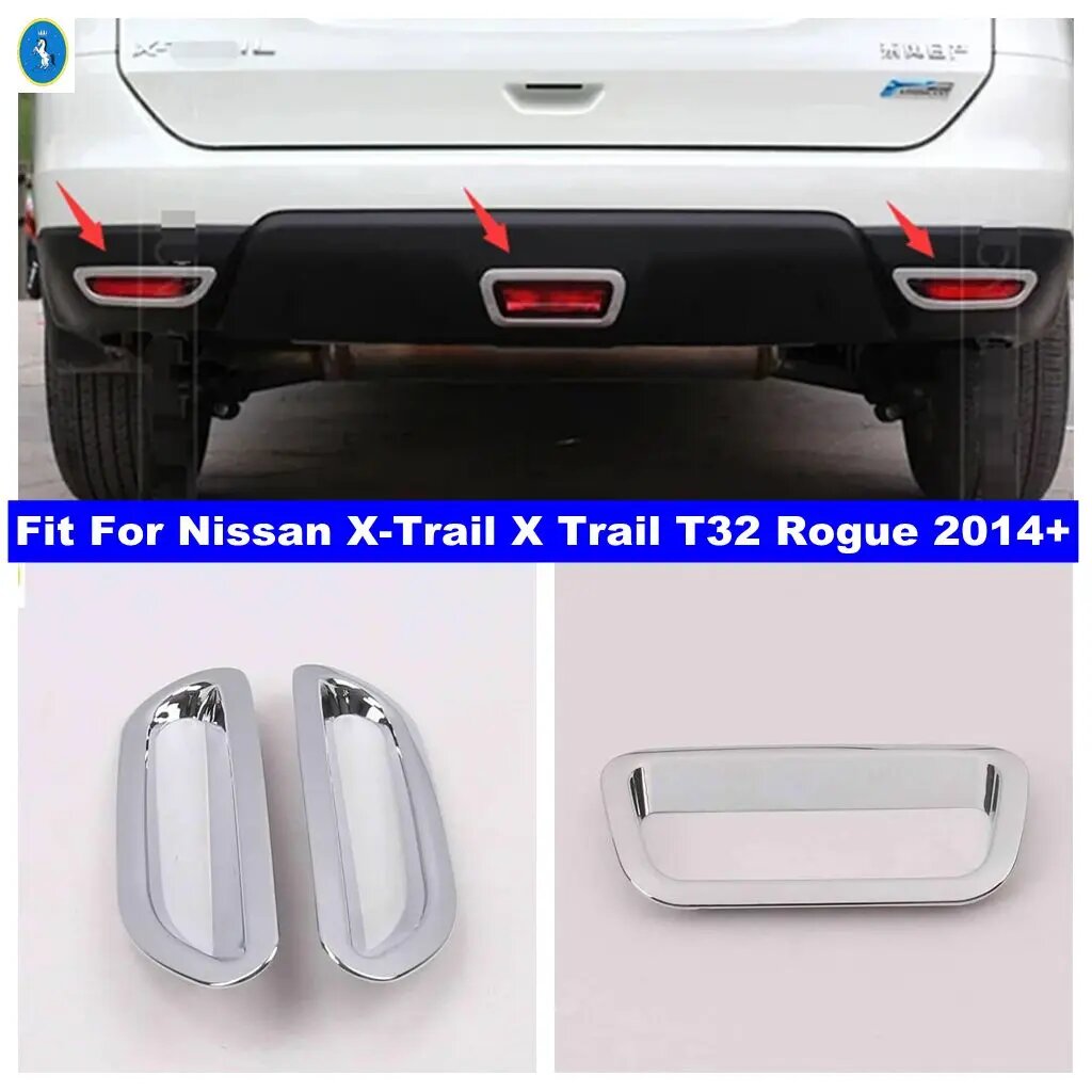 Для Nissan X-Trail X Trail T32 Rogue 2014 2015 2016 2017, хромированный задний бампер, противотуманные фары, аксессуары, рамка, накладка
