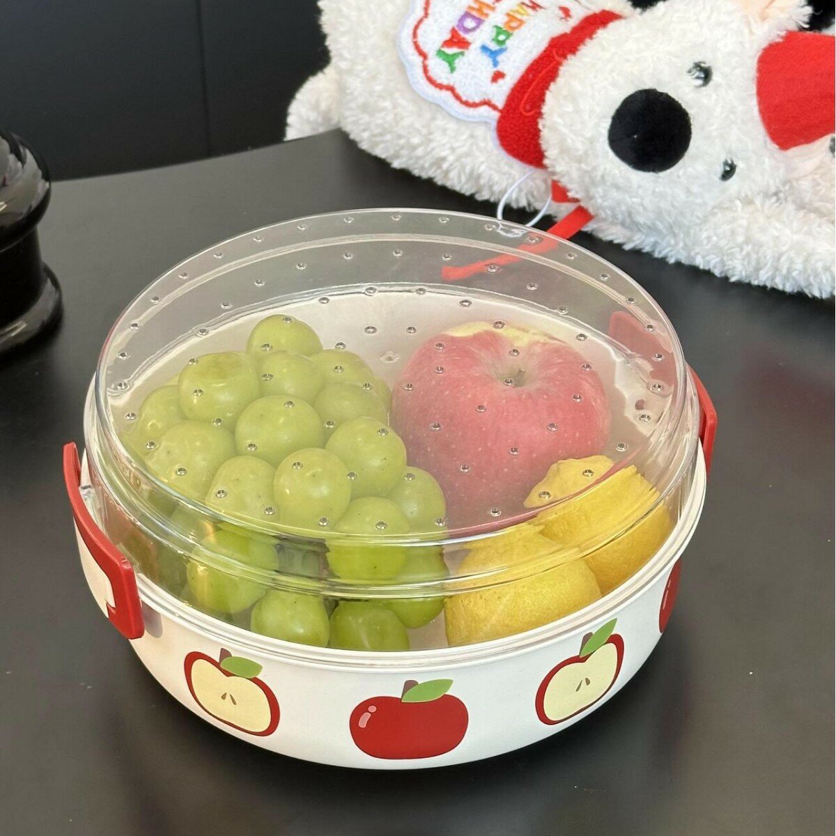 Лоток для фруктов, двухслойный, с функцией слива, в форме яблока