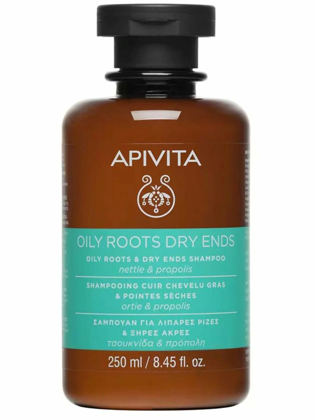 Апивита Шампунь Жирные корни и сухие кончики с Крапивой и Прополисом, 250мл | APIVITA Shampoo