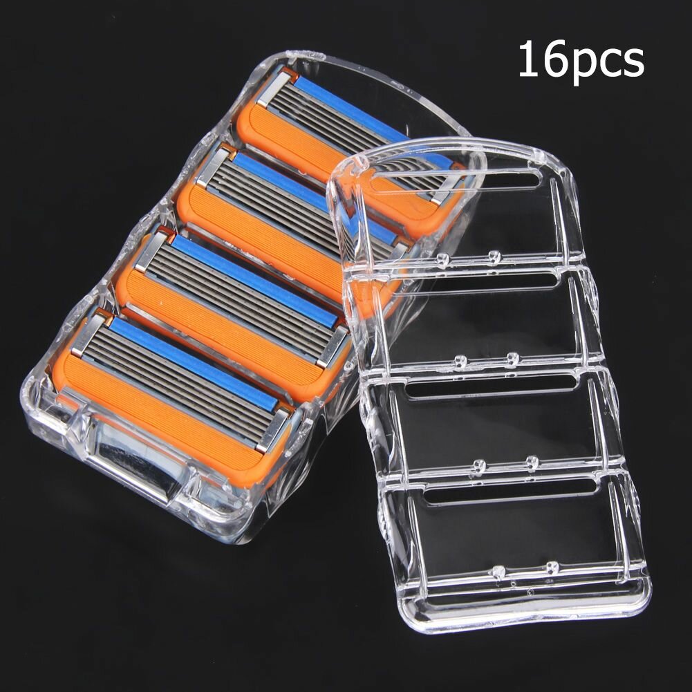 16 шт, 5-слойные лезвия, прочные запасные бритвы, аксессуары для безопасных бритв для мужчин