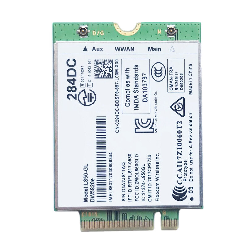 DW5820E L850-GL LTE 4G Карточный модуль 0284DC 284DC для ноутбука Dell 3500 5400