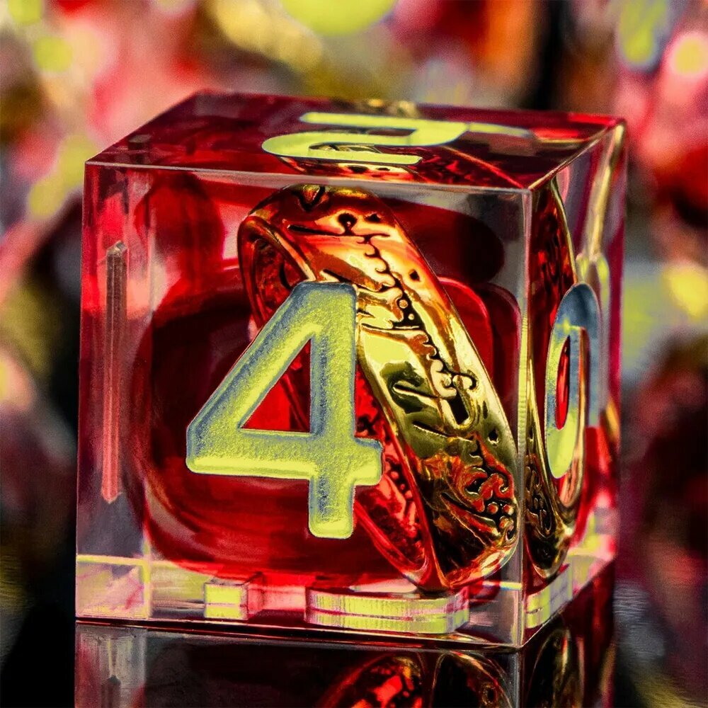 Набор игральных костей Resin Sharp Edge - 7 штук, ручная работа, прозрачные кости, кубики, дайсы для Dungeons & Dragons из качественной смолы