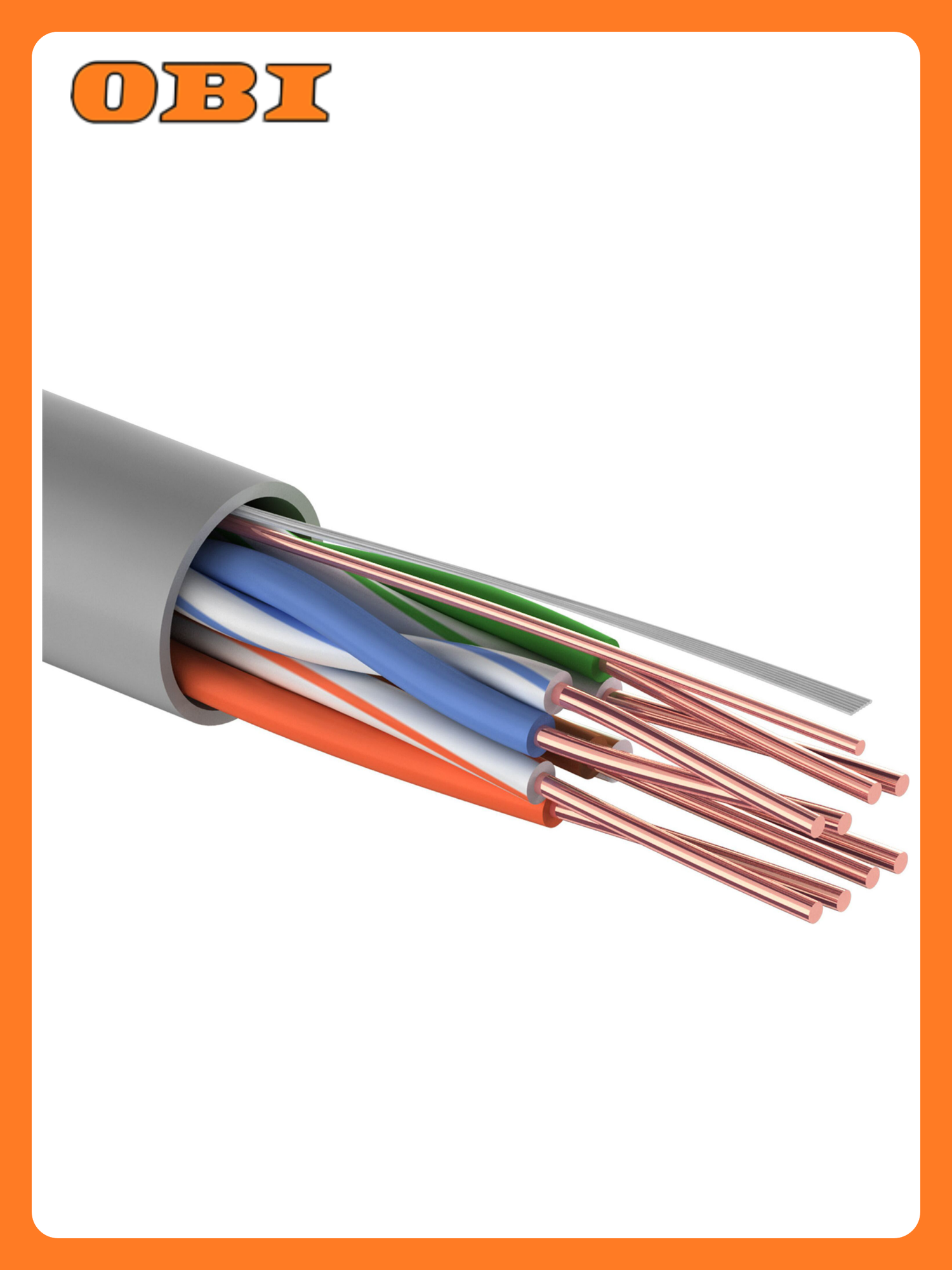 Кабель сетевой PROconnect CAT5E, 50м, серый, алюминий, поливинилхлорид