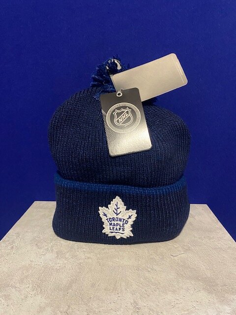 Хоккей Торонто шапка зимняя с помпоном хк хоккейного клуба Toronto Maple Leafs (Канада) НХЛ темно-синяя