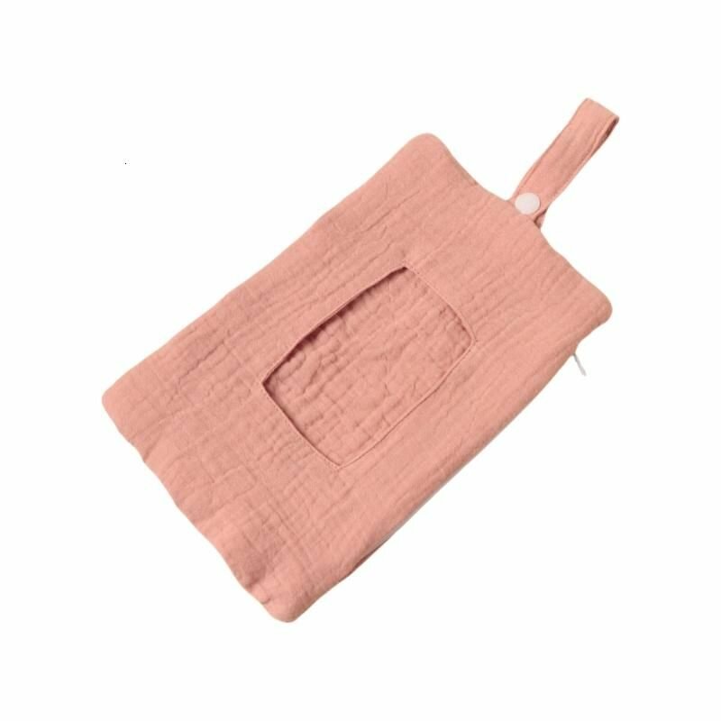 Чехол для влажных салфеток коляски, кожа розовая