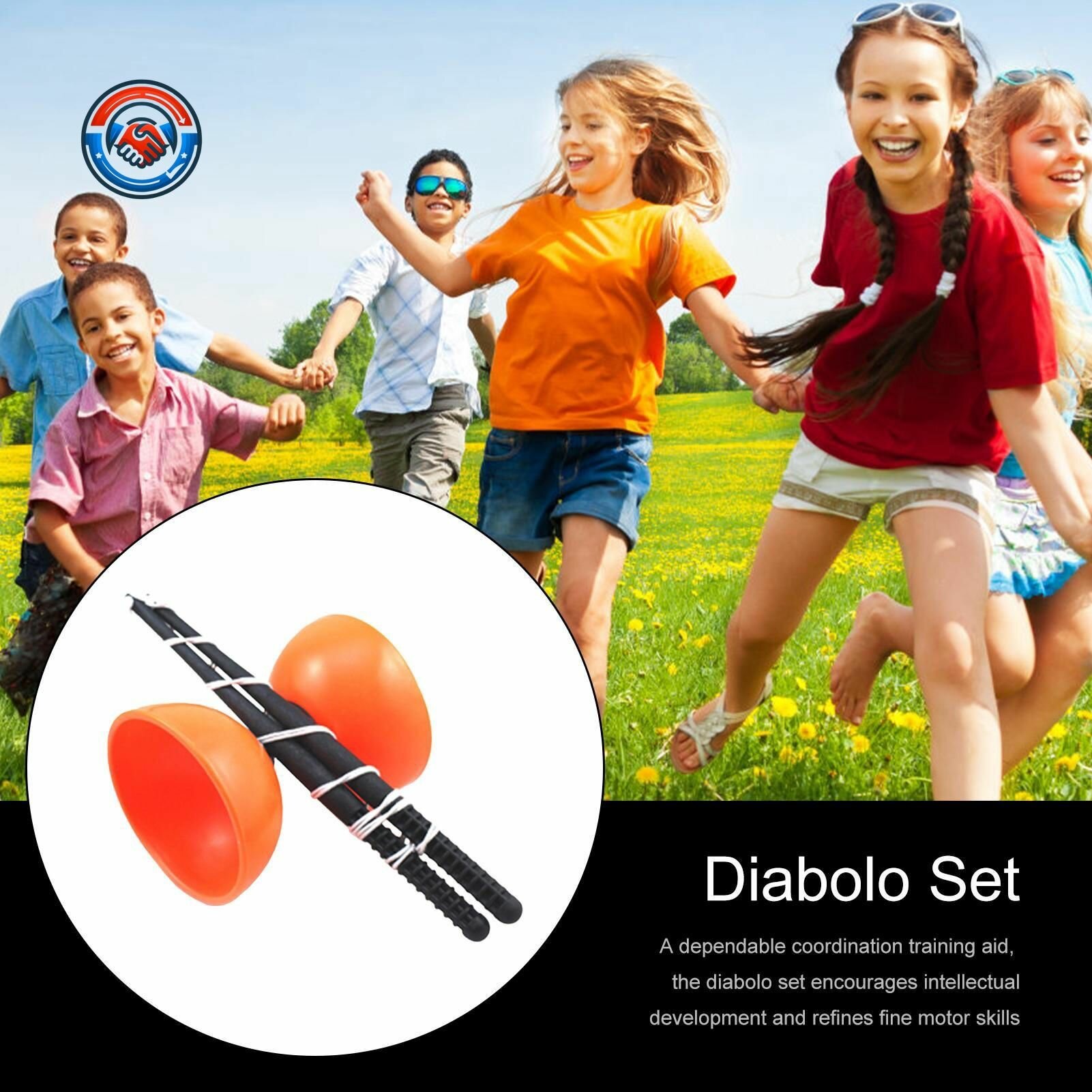 Диаболо набор для тренировки координации и весёлого активного отдыха, цветные эффекты и защита от запутывания, подарок детям и подросткам