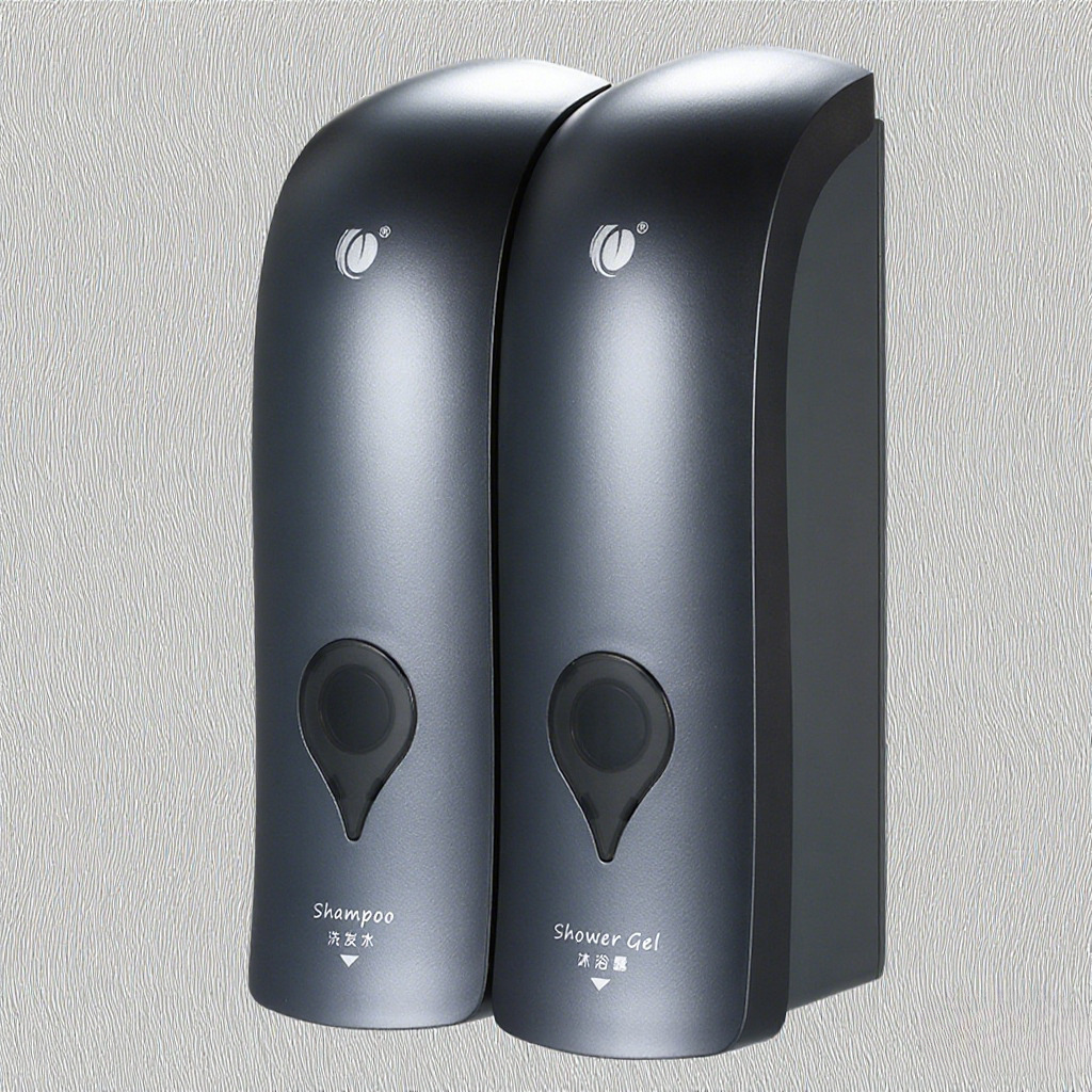 Двухголовой ручной диспенсер для мыла 300мл*2, крепление на стену, для геля для душа, жидкого шампуня, держатель для отеля, дома, ванной комнаты — Серый
