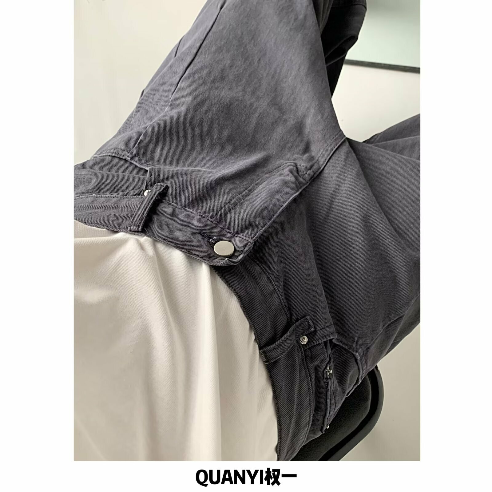 Тренд RONG CH Мужские Джинсы Лето Тонкие Стиральные Потертые Свободные Стрейт Кроп Деним, Размер_L