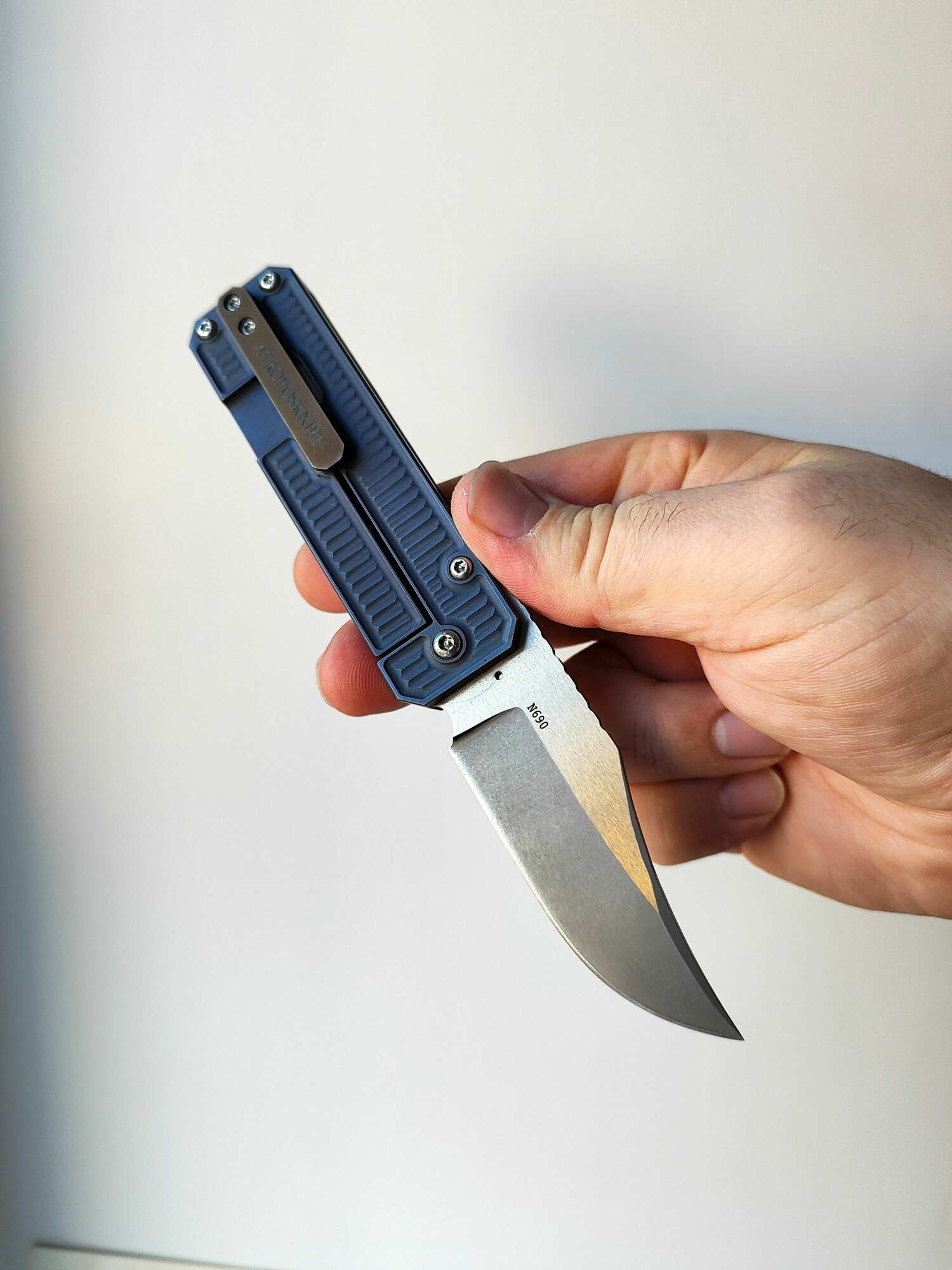 Нож туристический складной "Декадент" от Atroposknife. Ручная работа. EDC нож с длиной клинка 8 см