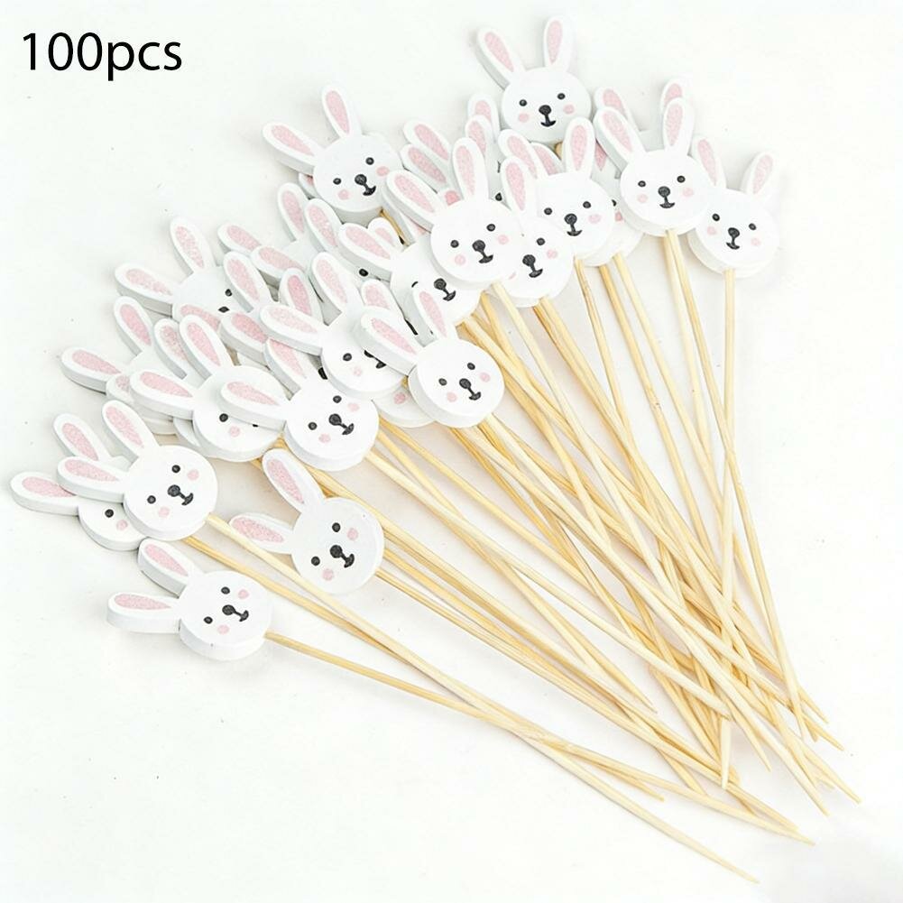 100 шт/одноразовые фруктовые бамбуковые палочки