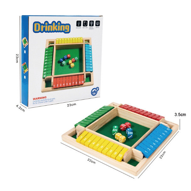 Деревянная цифровая четырехсторонняя флип-доска Деревянная шестисторонняя цифровая флип-доска Шахматный бар Настольная игра в кости Деревянная настольная игра