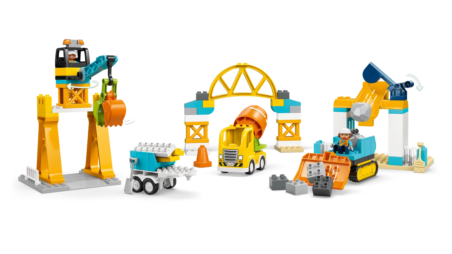 Конструктор LEGO DUPLO 10476 Строительная площадка и транспортные средства 3 в 1, 84 дет. — фото 1