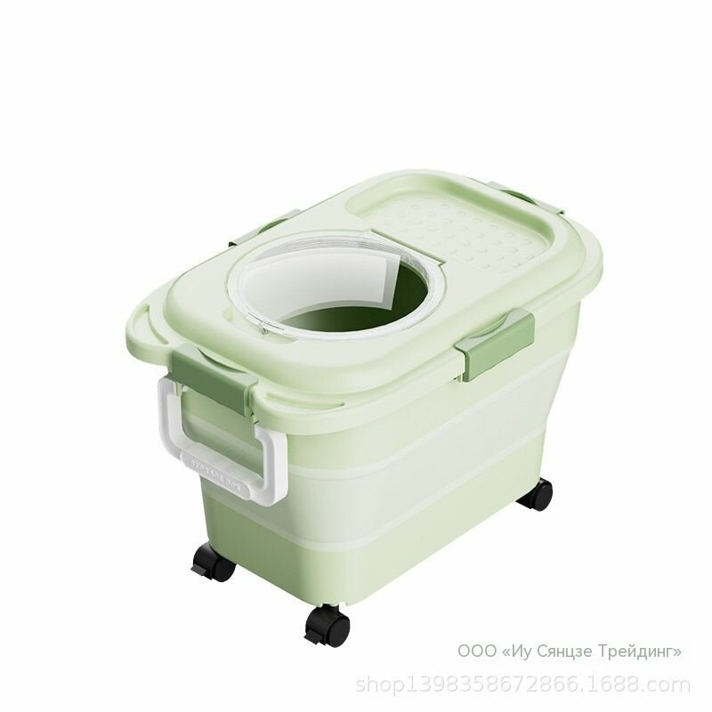 Контейнер для корма складной для собак /ведро для кошек объемом 20L со шкивами44.5*29*27cm