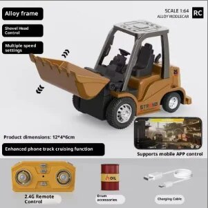 Мини-сплавный вилочный погрузчик с дистанционным управлением, масштаб 1:64, модель электроинженерного автомобиля, подарок для мальчиков, спросите Nanfeng