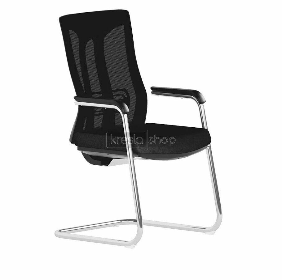 Конференц-кресло Directoria&Moder тесла черная сетка, черная ткань
