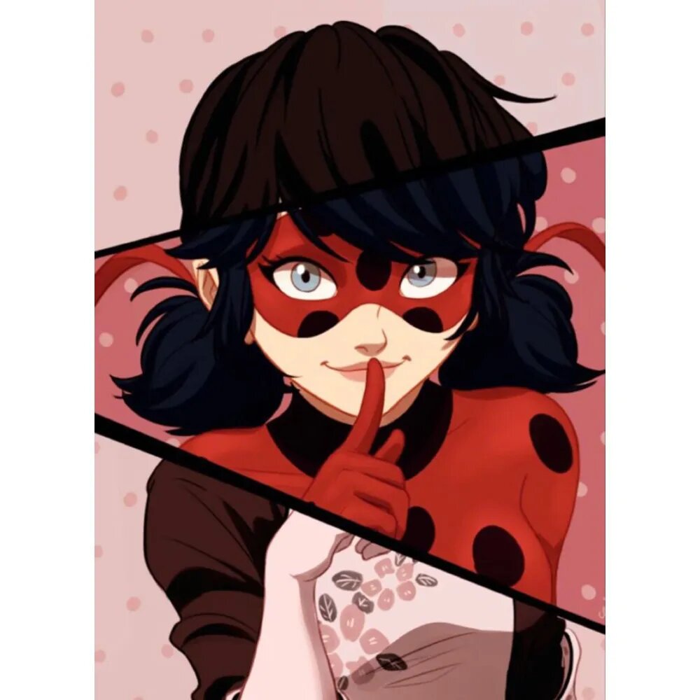Алмазная Мозаика "Мультфильмы Леди Баг" 40х50 См Алмазная Вышивка / Картина Стразами Подарков / Украшения