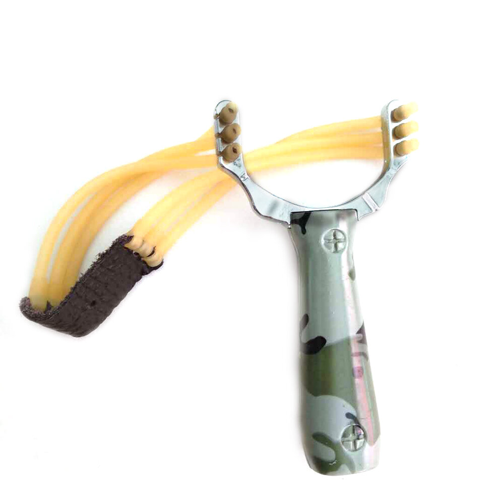 Рогатка для охоты на открытом воздухе, мощная, из алюминиевого сплава, спортивная, с резиновым тетивом, камуфляжная, с луком для запястья (Тип 3)