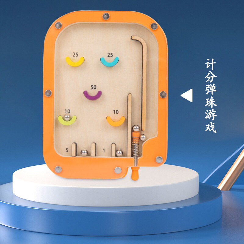 Детская деревянная забавная катапульта пинбольный автомат пинбол лабиринт игровой автомат Детские интерактивные