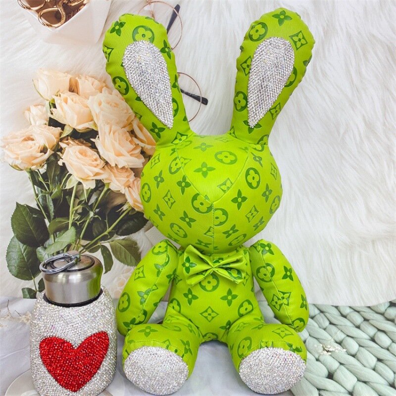 Новая ручная кукла из ткани с ринстонами, интернет-знаменитость, кукла-зайчик с инкрустированными ринстонами, игрушка для автомобиля и гостиной