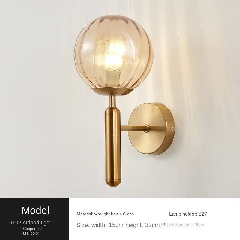 Современный настенный светильник для спальни рядом со стеклянным шаром, светодиодные настенные светильники, настенный светильник, скандинавское зеркало для ванной комнаты, светильник для лестницы, светильники для прохода