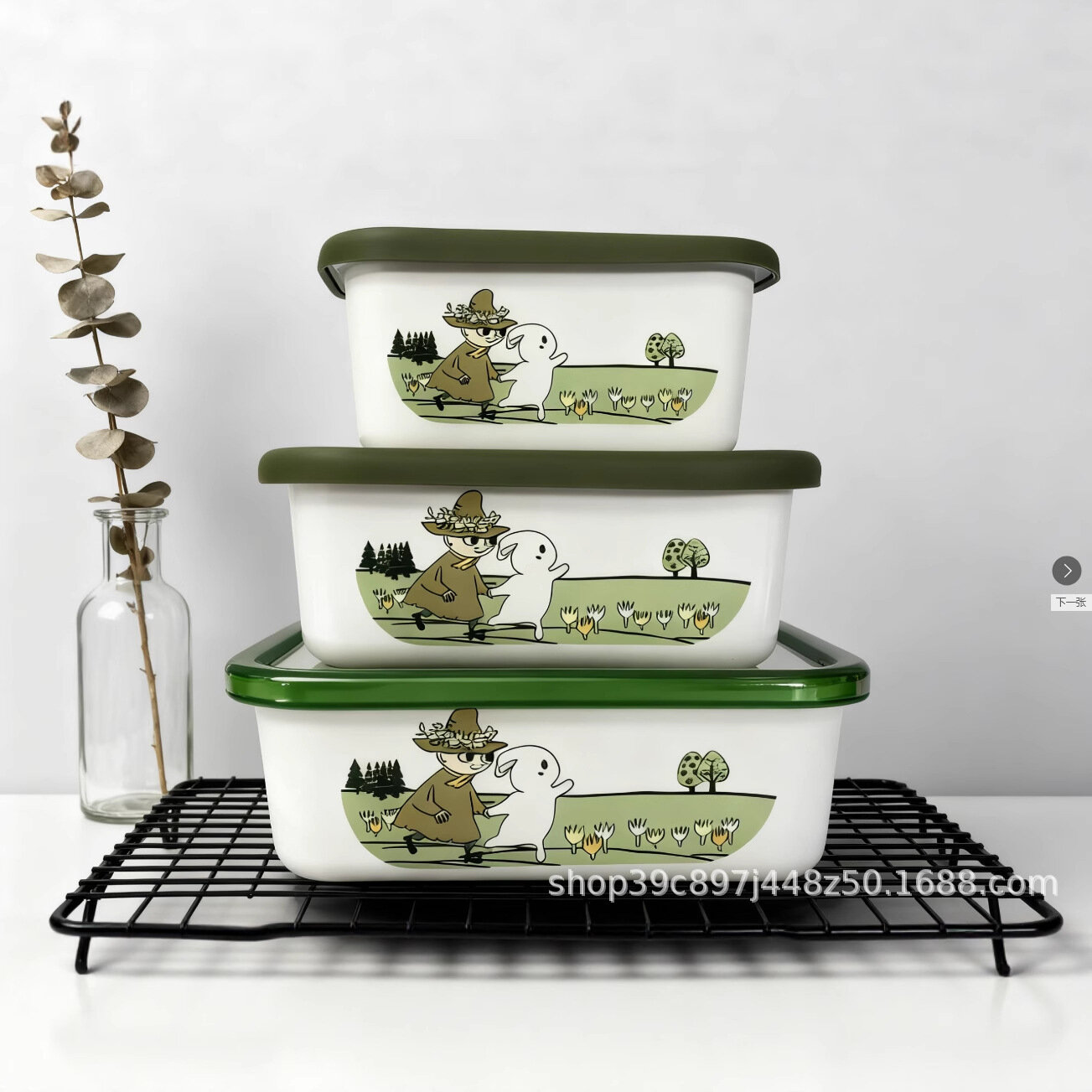 Эмалированная квадратная коробка, набор из трех предметов, коробка для хранения свежести, коробка для холодильника с крышкой, герметичная коробка, эмалированная коробка для прямого огня