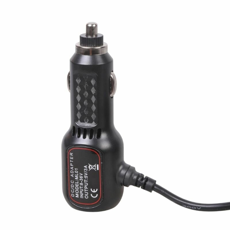Автомобильное зарядное устройство с одним USB-разъемом и кабелем питания Mini USB-прямая головка