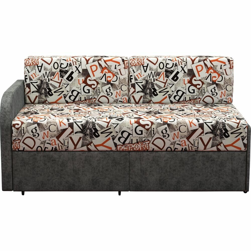 Диван кушетка МебелПром Настя А58 флок серый