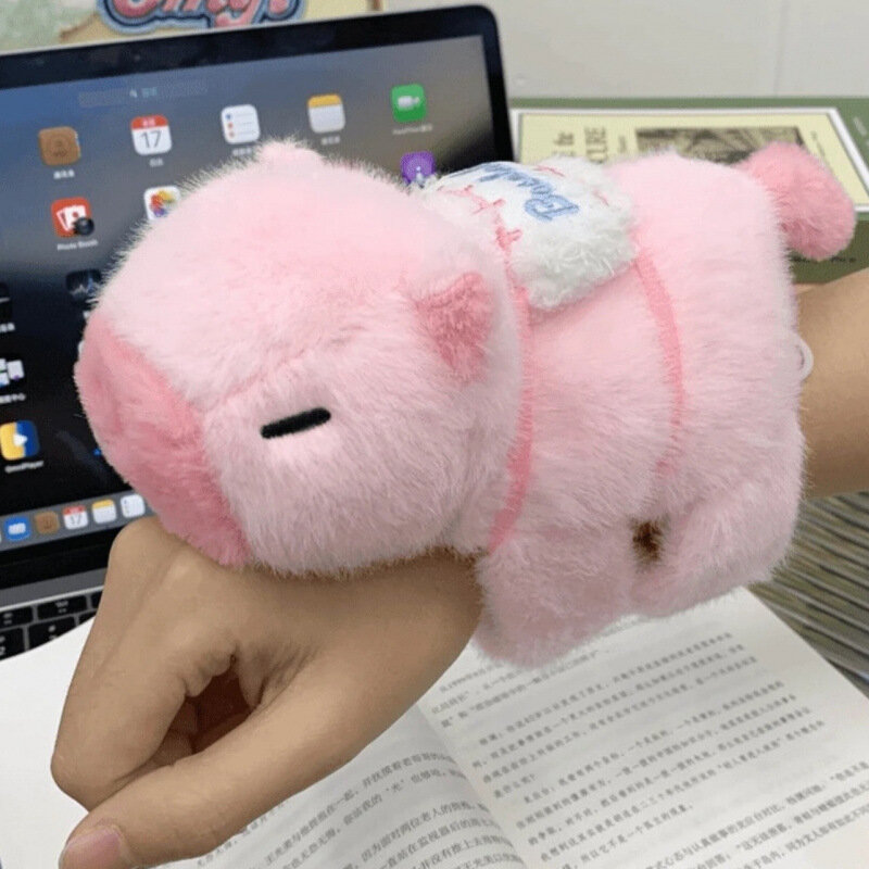 Браслет с защелкой в виде капибары, плюшевая игрушка, кукла капибара, детская наручная кукла, плюшевый подарок