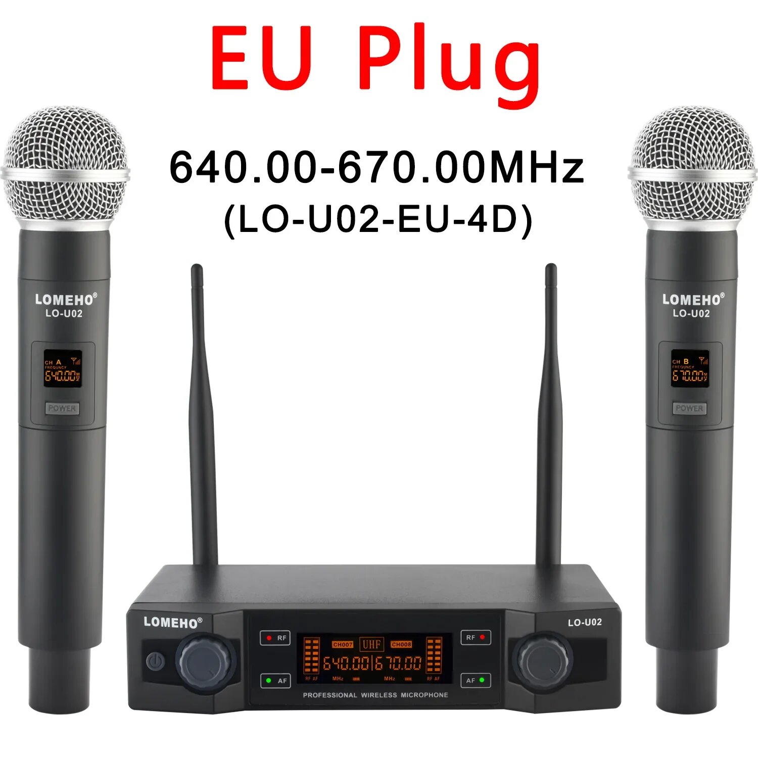 Беспроводной микрофон LOMEHO EU PLUG 640-670MHz