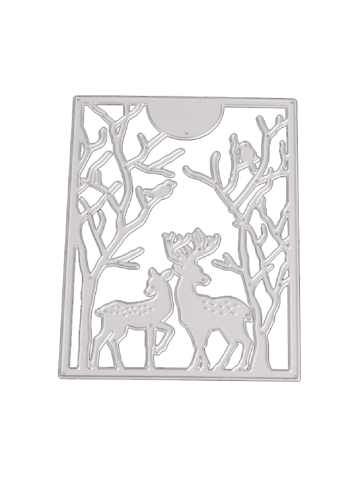 Рождественский Олень Металлические Режущие Штампы Трафарет Альбом для вырезок Шаблон Бумажной открытки