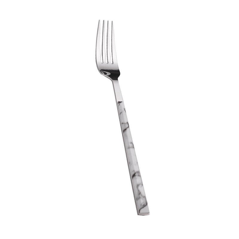 Оптовый нож и вилка из нержавеющей стали с имитацией дерева Корейское Мраморное зерно Западный нож для стейка посуда