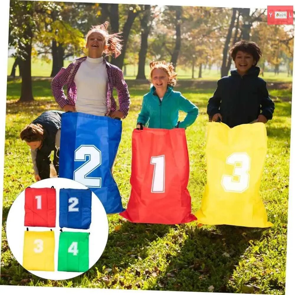 4шт. Мешок для прыжков с ручками для командных игр для детского сада/ школы/ реквизит аниматора