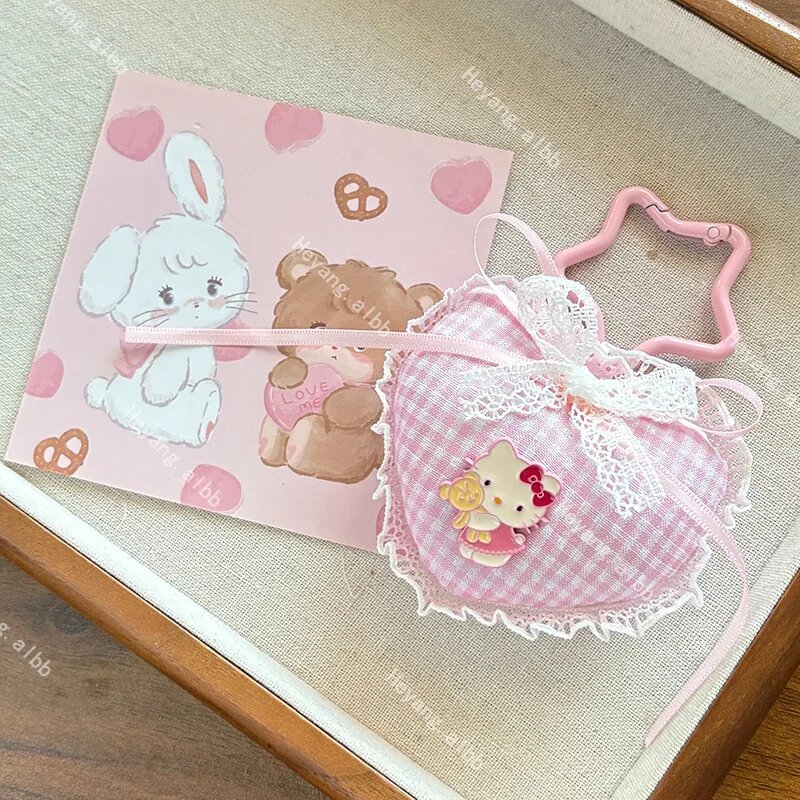 Kawaii Hello Kitty розовый плед в форме сердца кукла брелок PP хлопок наполнитель плюшевая кукла мультфильм школьная сумка кулон подарок