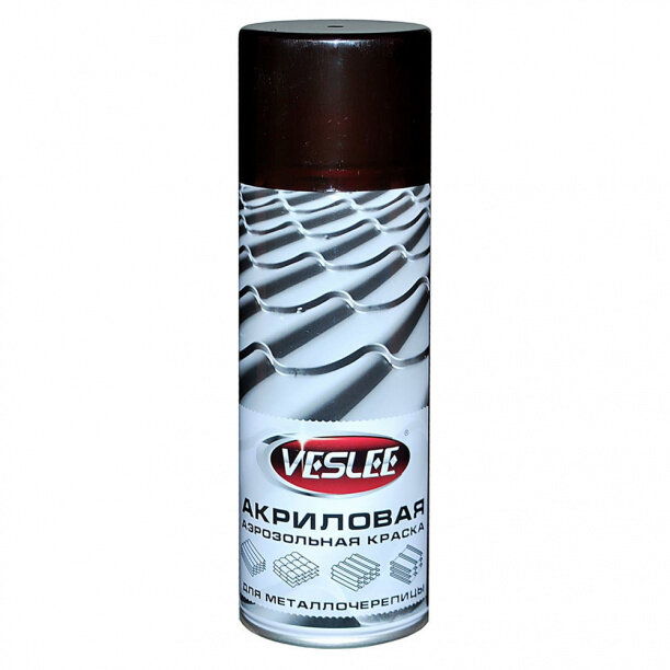 Эмаль-спрей для металлочерепицы Veslee VL-P6 8017 шоколадно-коричневая 450 мл