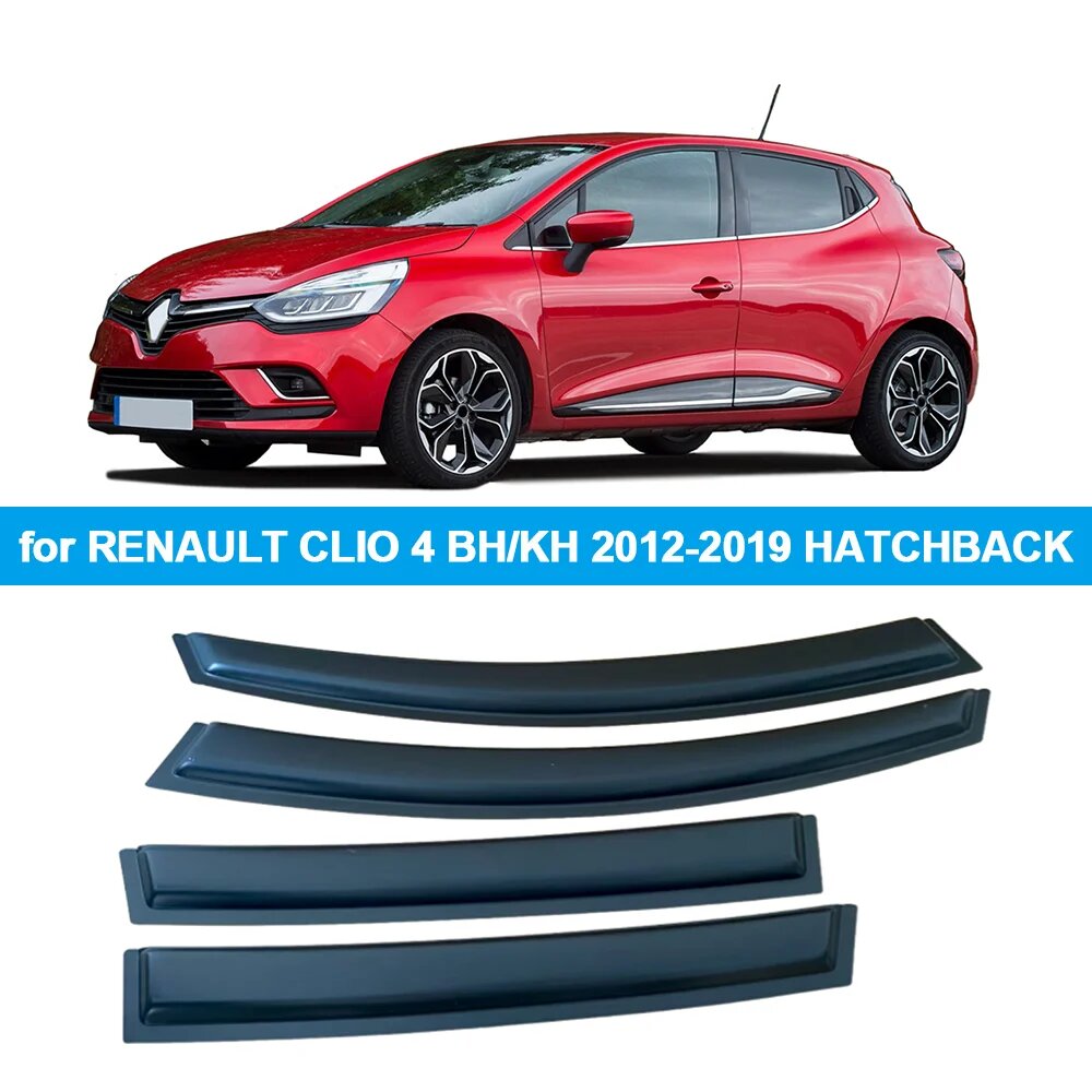 Оконный козырек для RENAULT CLIO 4 BH/KH 2012 2013 2014 2015 2016 2017 2018 2019 HATCHBACK Ветрозащитный дверной козырек Ветер Солнце Дождь