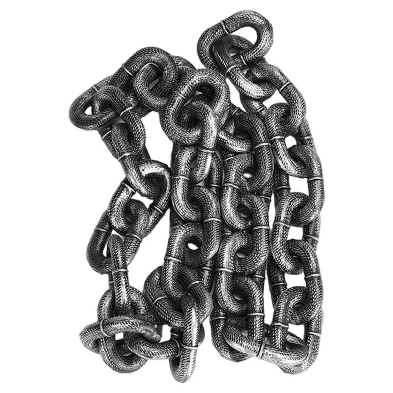 Прочная пластиковая цепь-поводок для собак, имитация железной цепи, древнее серебро