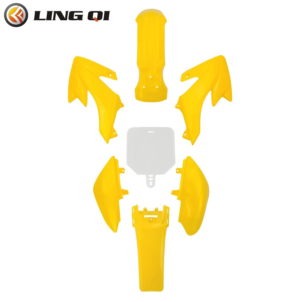 Комплекты пластиковых обтекателей CRF50 XR50 с более длинным передним и задним крылом. Модифицированный пластиковый корпус подходит для мотоцикла Pit Dirt CRF 50 Желтый, Желтый