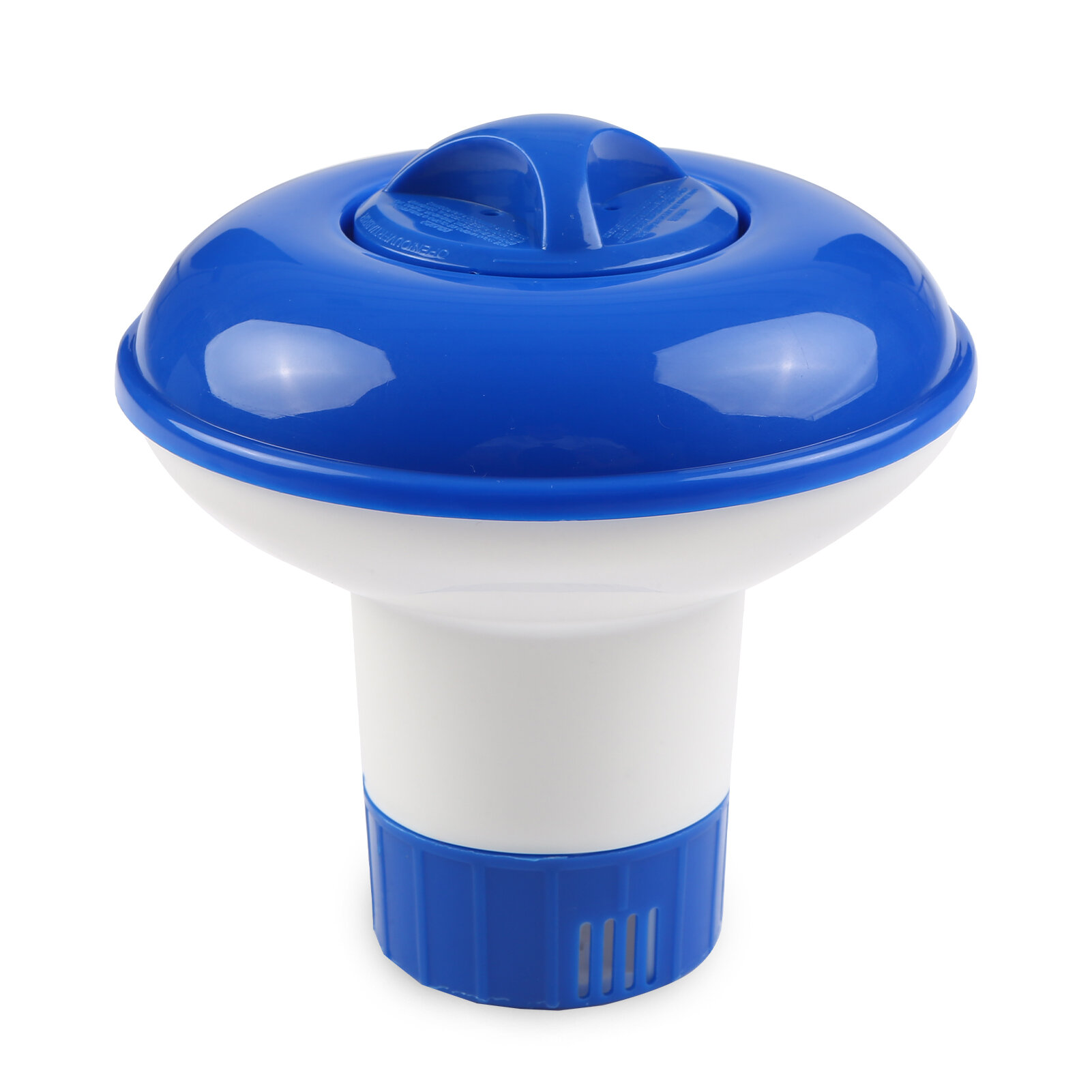 Диспенсер для хлорных таблеток плавающий, держатель для бромовых таблеток, автоматический диспенсер для бассейна, размер 12.5 x 5.3 x 12 см, цвет синий и белый, материал ПП, для бассейна, спа, фонтана, надувных наземных бассейнов, 1 шт.