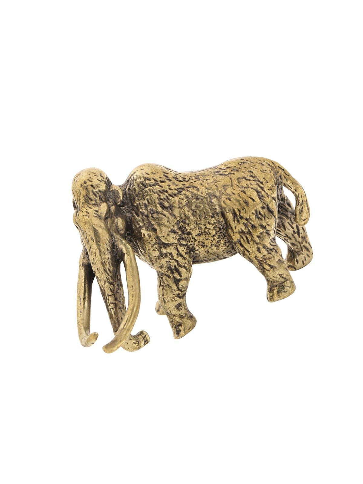 Фигурка слона с бивнями из латуни для украшения кабинета или офиса, акцентный подарок