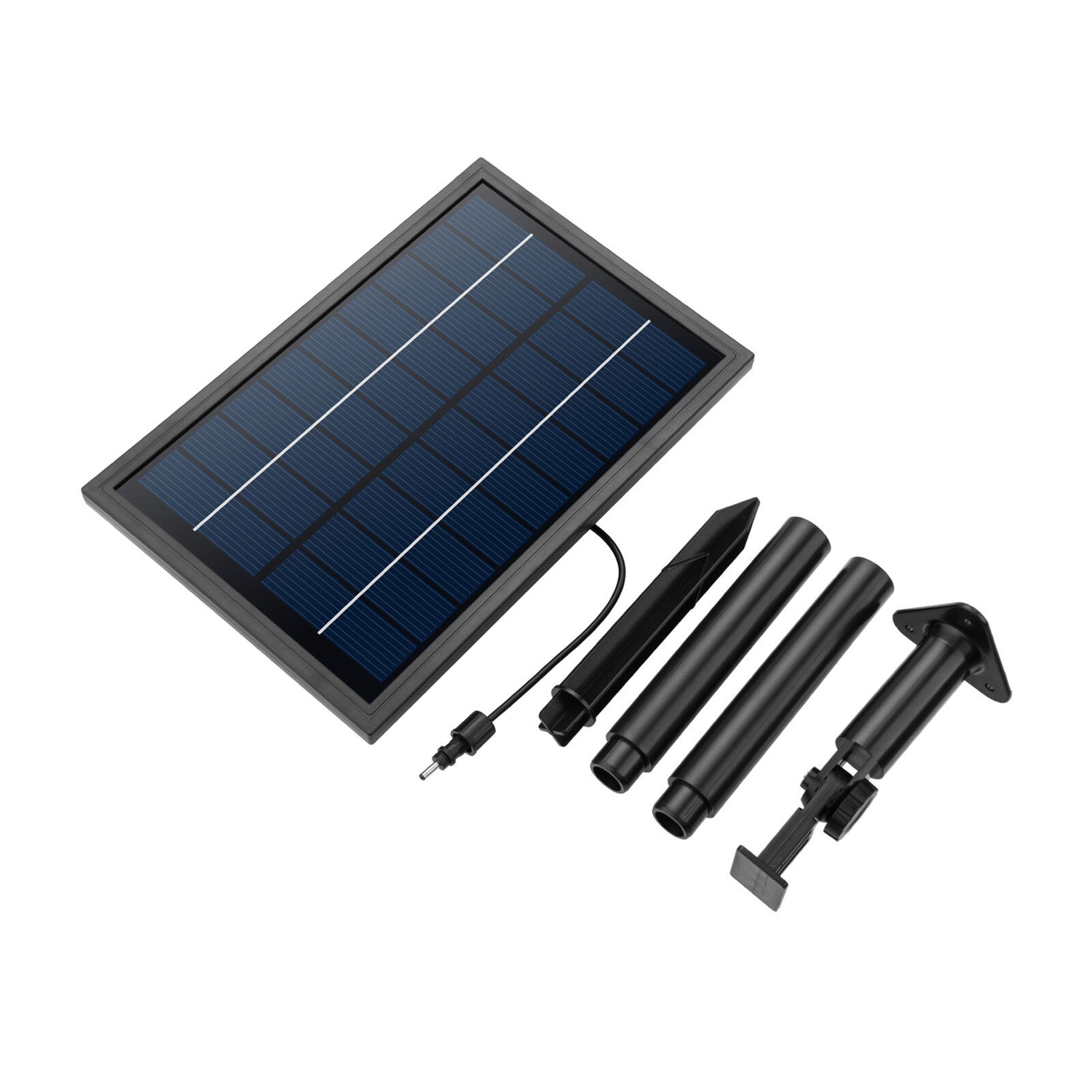 Насос для воды на солнечной энергии с 5 светодиодными цветными огнями, набор из 7 насадок, фонтанный насос на солнечном питании, максимальный расход 170 л/ч, высота распыления 40-60 см, с встроенной батареей, кабель 9,8 футов, панель для крепления на