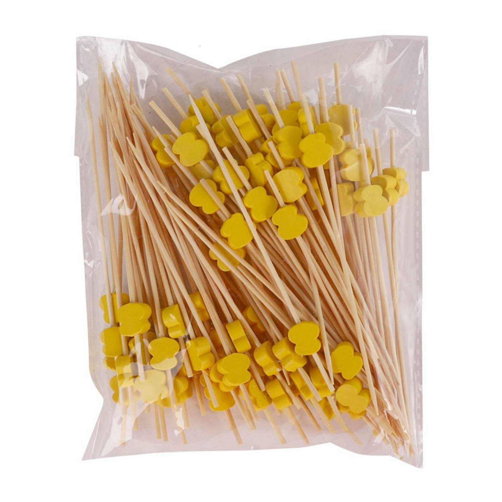 Одноразовые палочки для фруктов и десертов, Желтая тыква